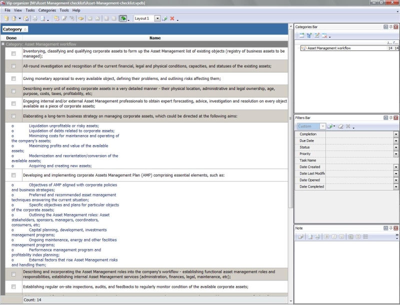 Asset Management Checklist To Do List Organizer Checklist PIM