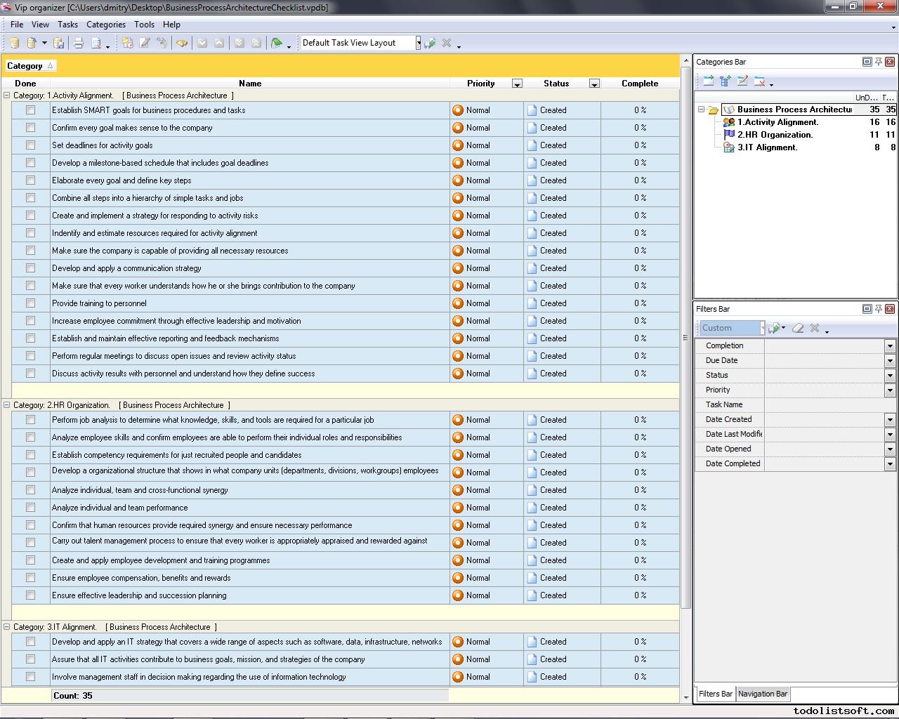 Business Process Architecture Checklist - To Do List, Organizer ... Business Process Architecture Checklist - To Do List, Organizer ...