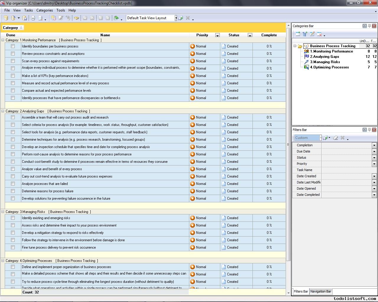 Business Process Tracking Checklist - To Do List, Organizer, Checklist ... Business Process Tracking Checklist - To Do List, Organizer, Checklist ...