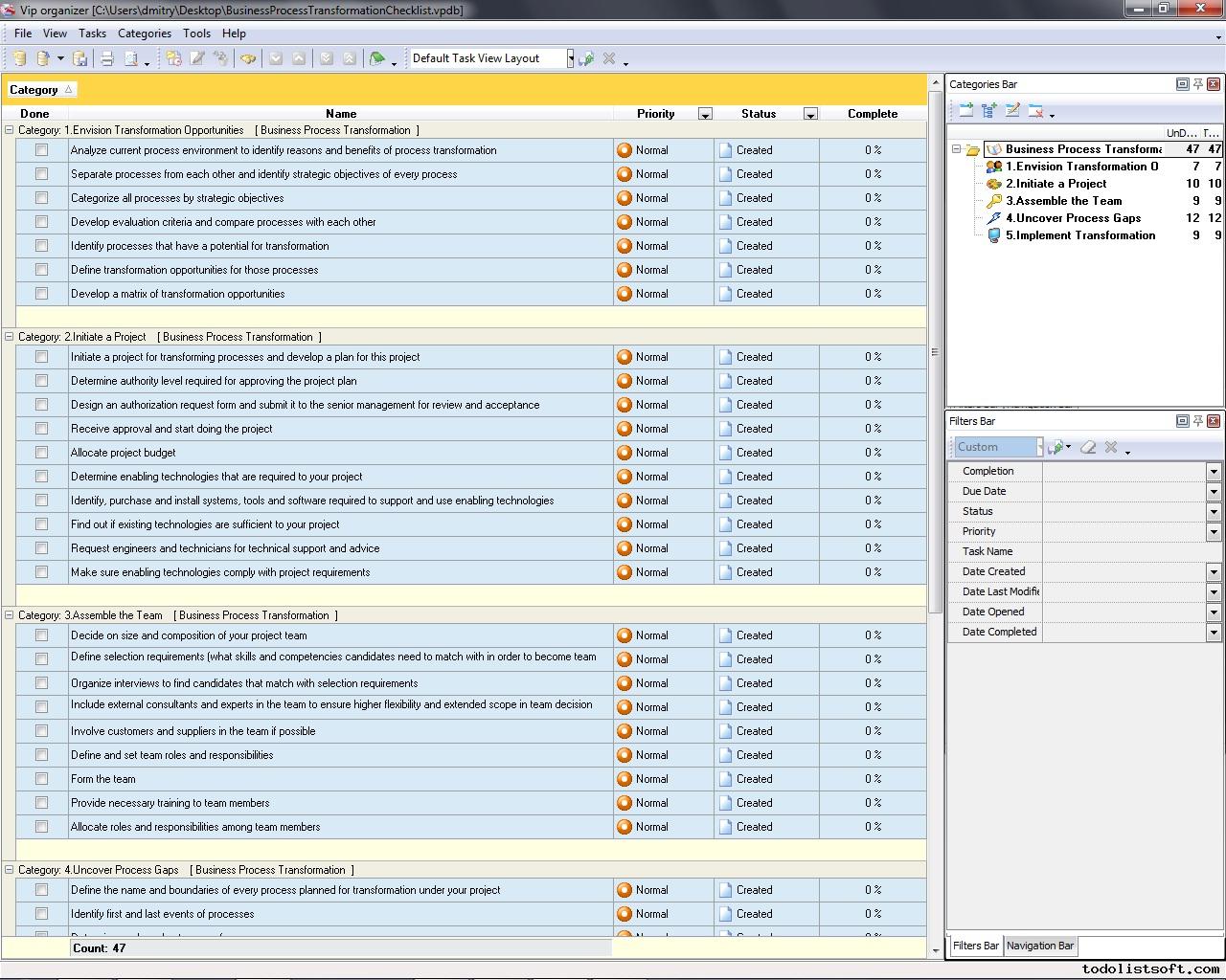 Business Process Transformation Checklist - To Do List, Organizer ... Business Process Transformation Checklist - To Do List, Organizer ...