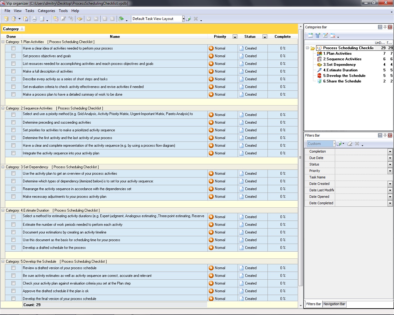 Process Scheduling Checklist To Do List Organizer Checklist PIM Process Scheduling Checklist To Do List Organizer Checklist PIM