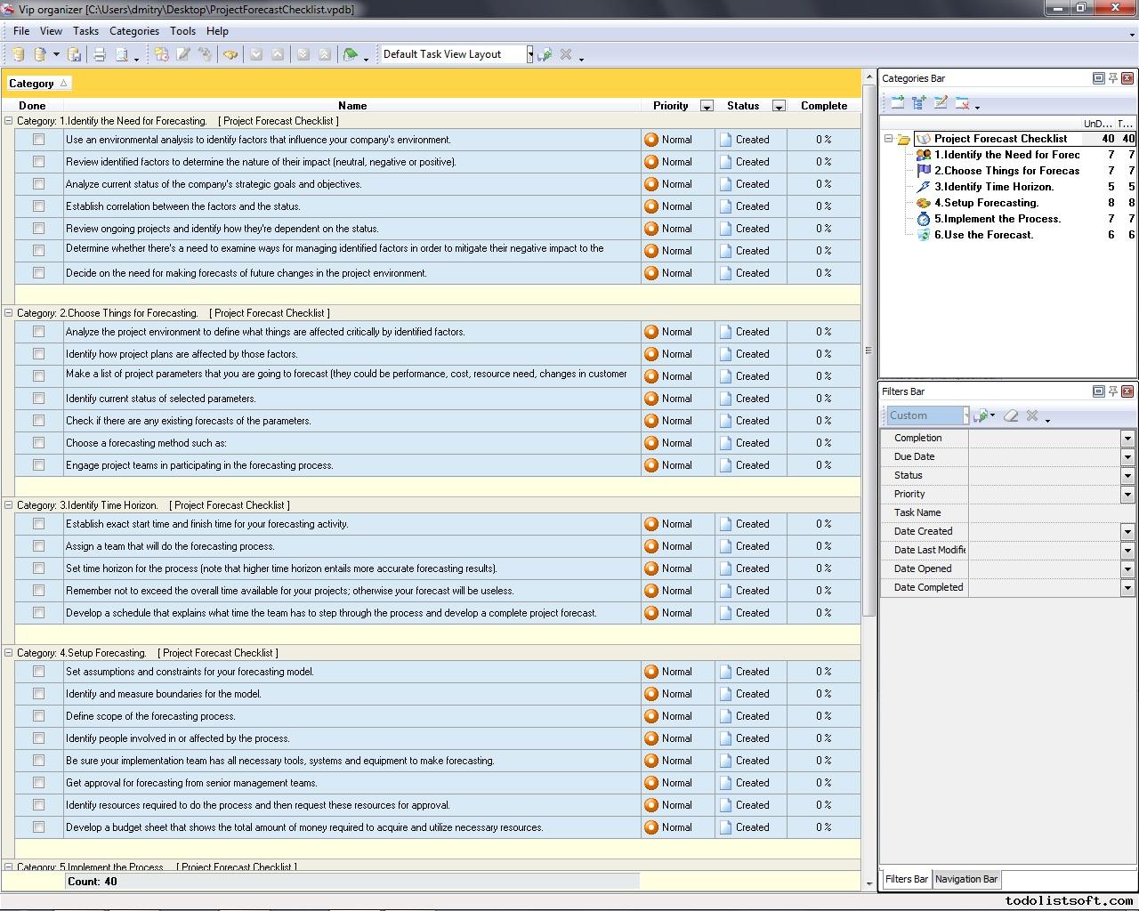 Project Forecast Template Project Forecast Template