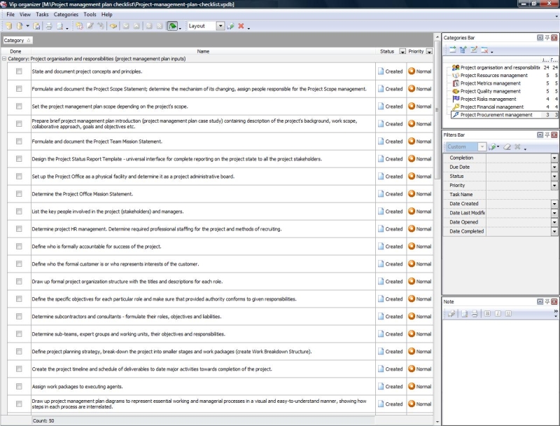 Project Management Plan Checklist To Do List Organizer Checklist PIM Time And Task 